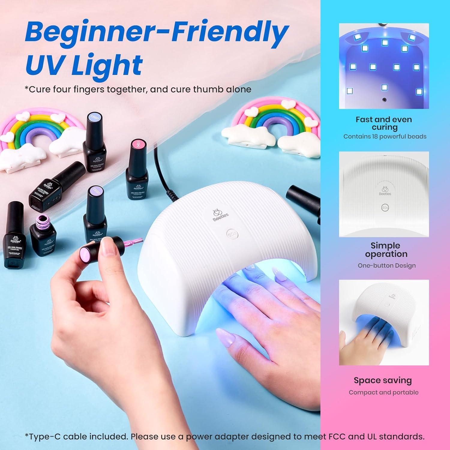 Beetles Deal Box Gel Nail Polish Kit with U V Light – 32 Colors Studio ...